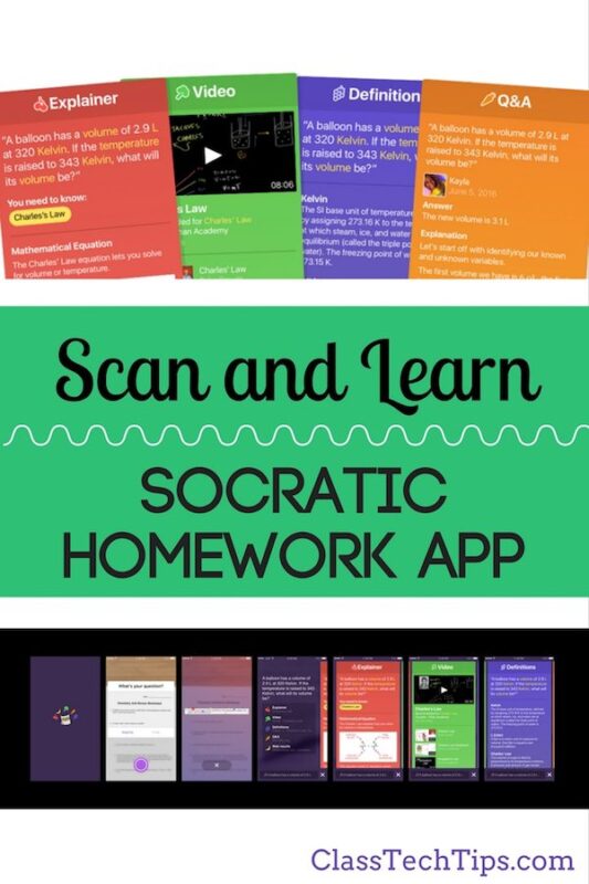 Scan And Learn With The Socratic Homework App Class Tech Tips
