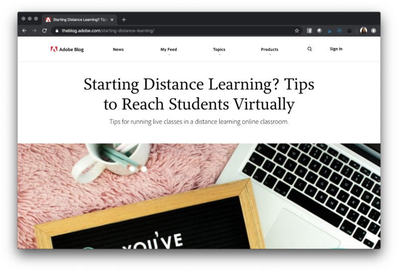 Must-See Adobe Distance Learning Resources - Class Tech Tips