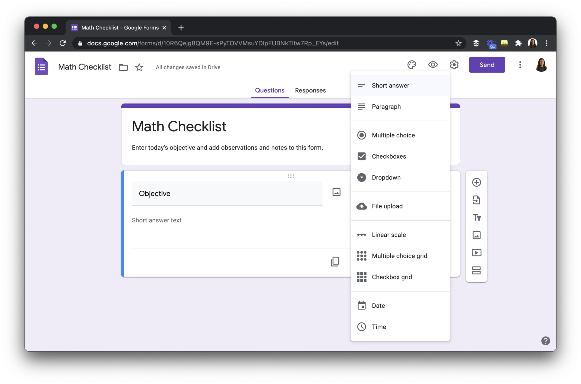 How to Create a Digital Checklist with Google Forms - Class Tech Tips
