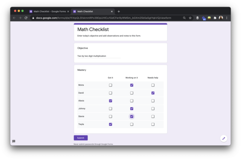 How to Create a Digital Checklist with Google Forms - Class Tech Tips