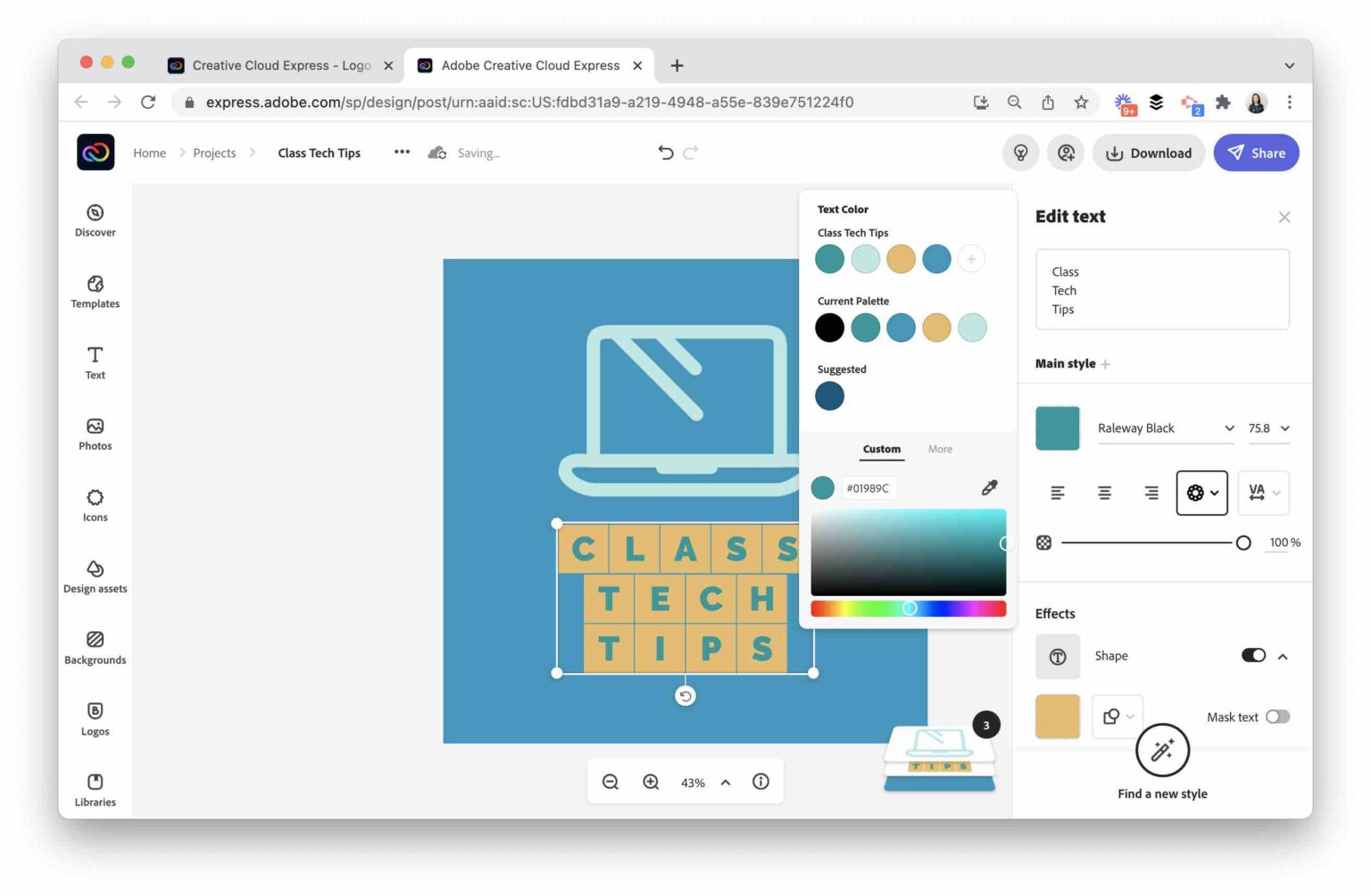 Ready-to-Use Template to Create a Logo - Class Tech Tips