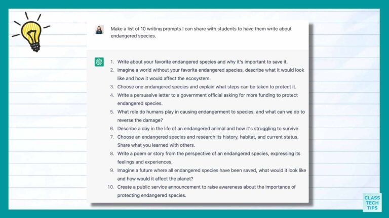 50 ChatGPT Prompts for Teachers - Class Tech Tips